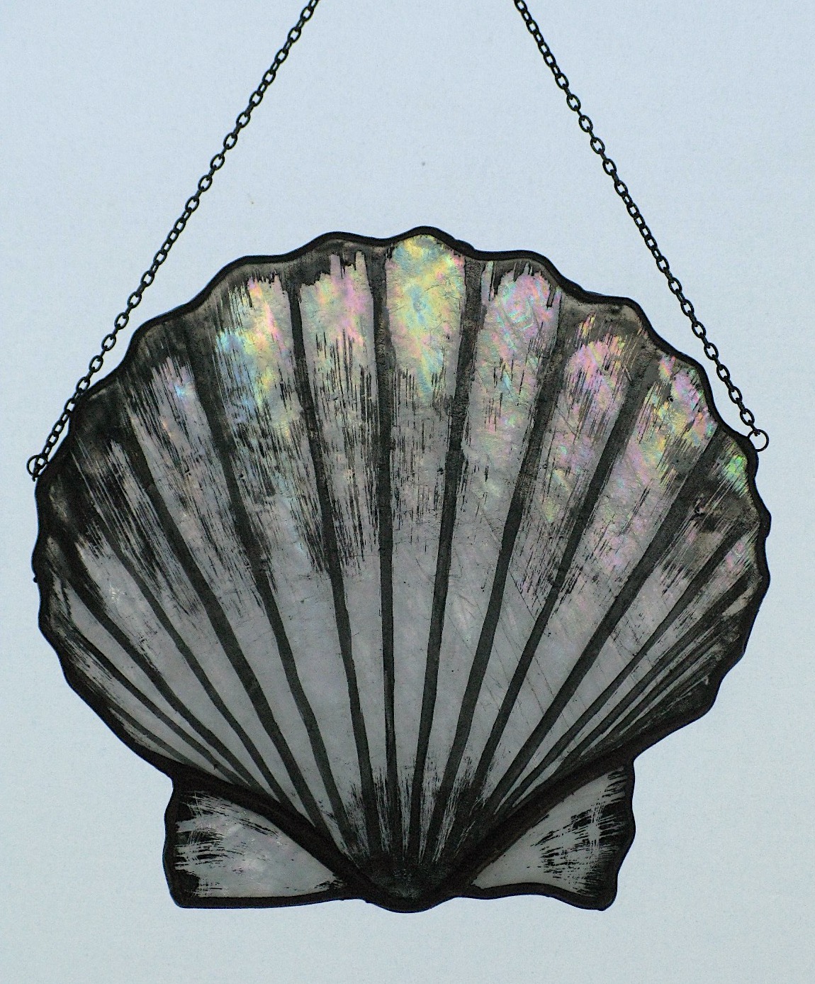 Stained glass scallop shell sun catcher